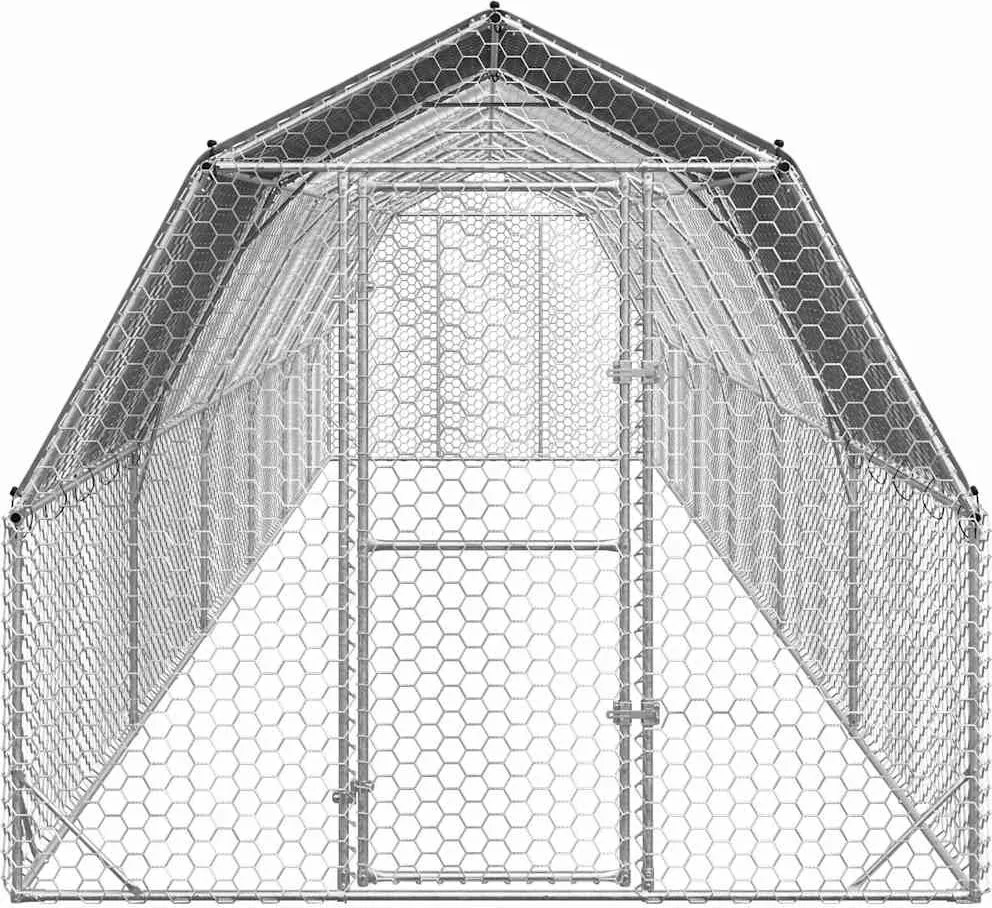 Výběh pro slepice se střechou 2,5x12x2,25 m pozinkovaná ocel 3328530