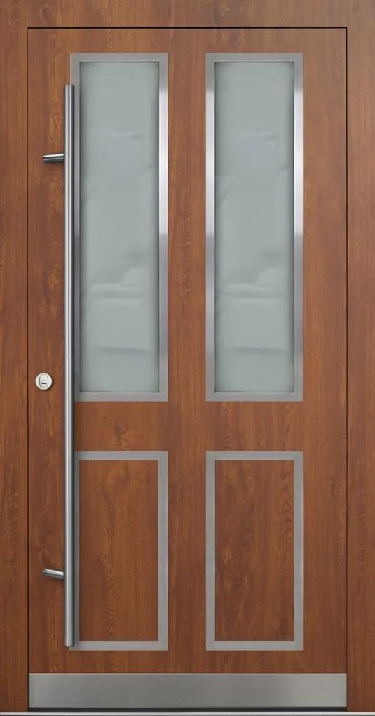 FM Turen - Feldmann & Mayer Vchodové dveře s ocelovým opláštěním FM Turen model DS09 Orientace dveří: Levé, otevírání dovnitř, Dekor: Zlatý dub, Standardní rozměr dveří včetně rámu: 98 cm x 208 cm - vnější rozměr rámu