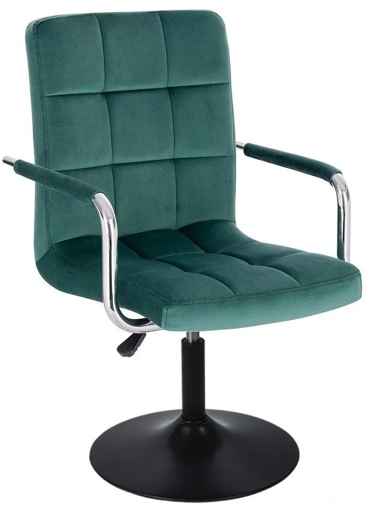 LuxuryForm DESIGN Otočná židle VERONA VELUR na černém talíři - zelená