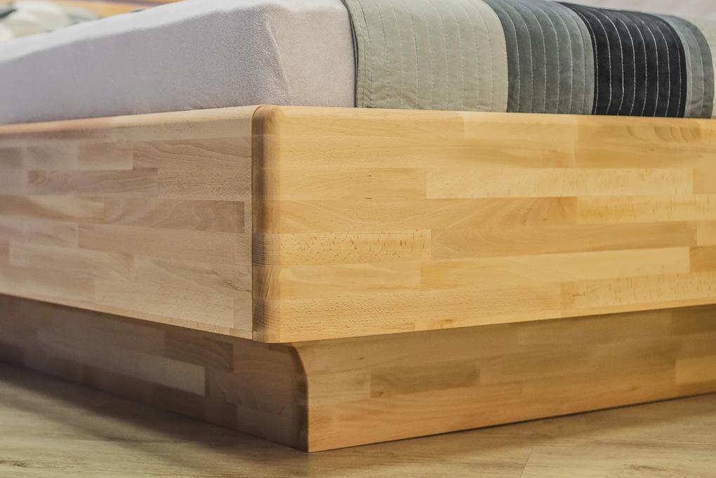 Masivní postel SATURN - Solwo Design Dřevo a odstín oleje: BUK Cink - Olej odstín BO103, Rozměr spací plochy: 160x200