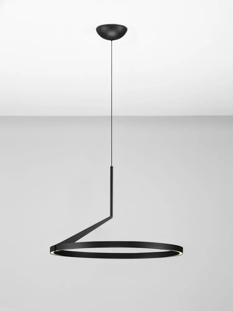 Matně černé hliníkové LED stmívatelné závěsné svítidlo ø 60 cm Tilia – Nova Luce