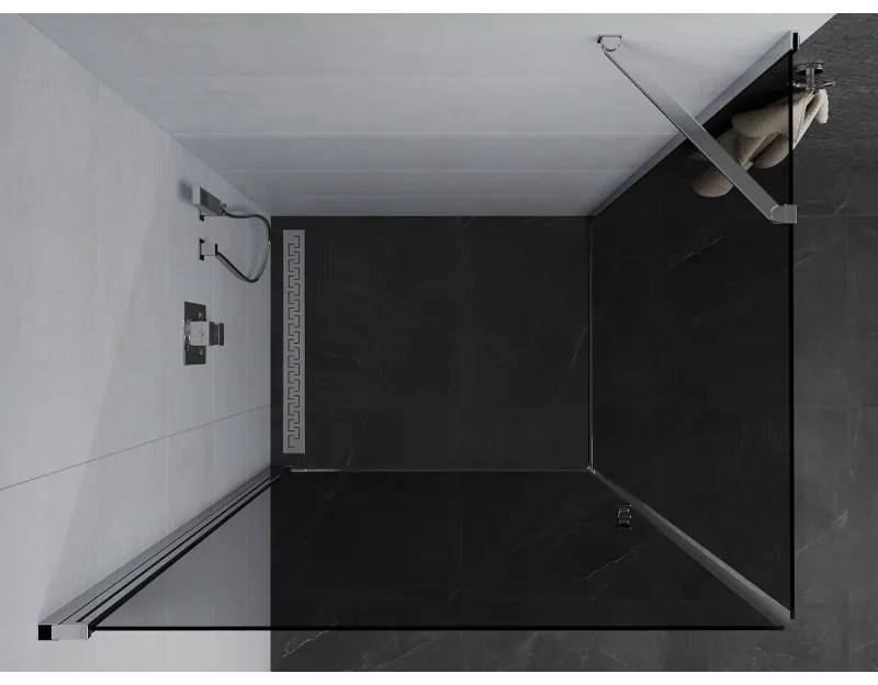 Mexen Pretoria sprchový kout s otočnými dveřmi 90 x 110 cm, Grafitově černá, Chromovaná - 852-090-110-01-40