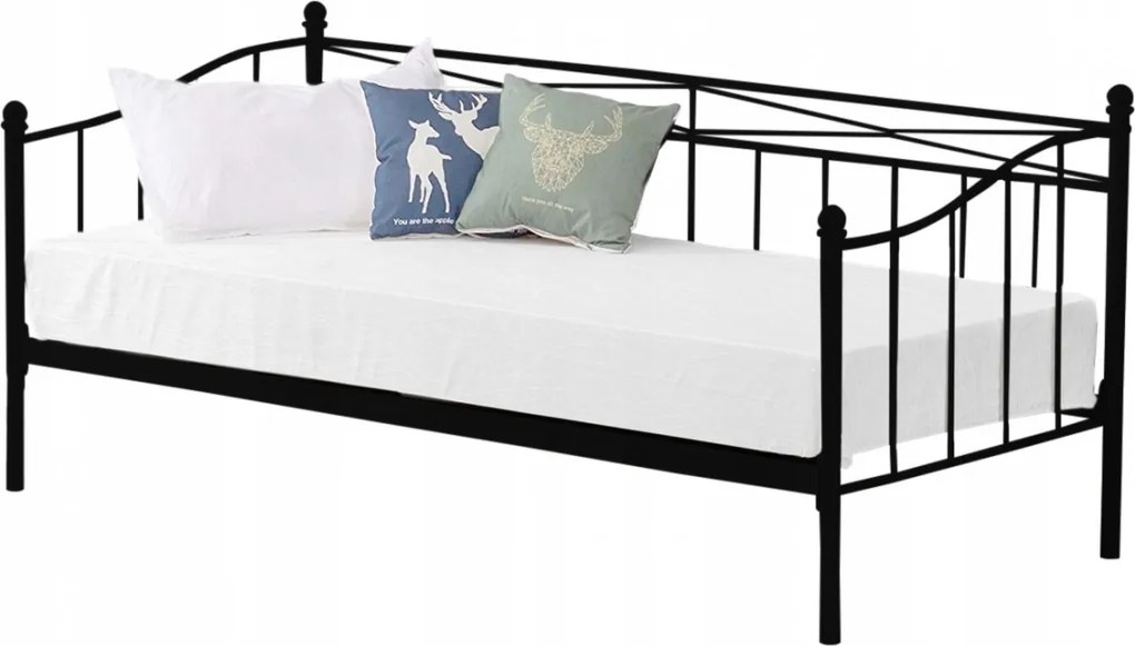 Tutumi Kovová postel 90x200 cm černá