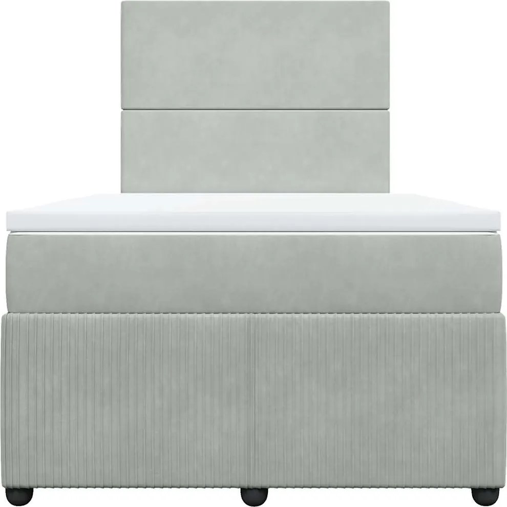 Box spring postel s matrací světle šedá 120 x 200 cm samet 3292304