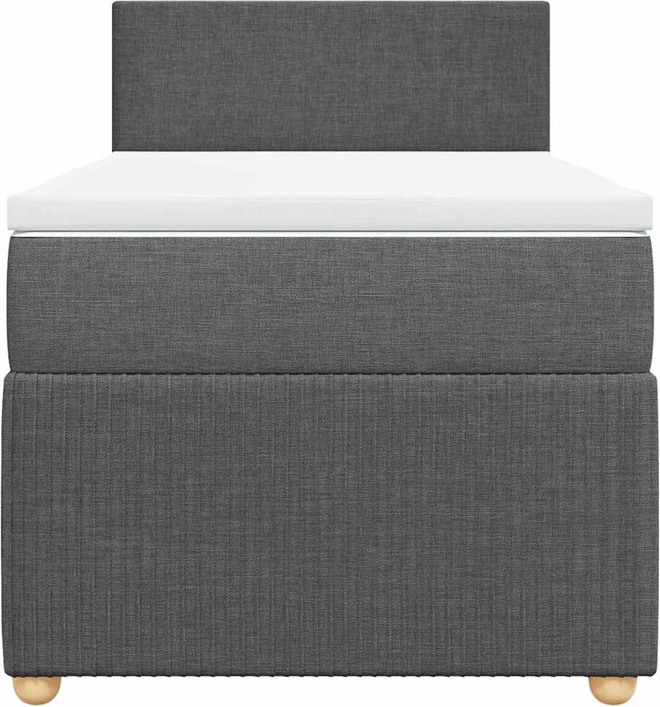 Box spring postel s matrací tmavě šedá 90x200 cm textil 3287333