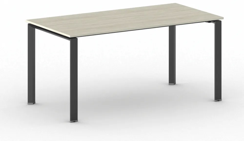 Jednací kancelářský stůl PRIMO INFINITY, 160x80 cm, černá podnož, dub přírodní