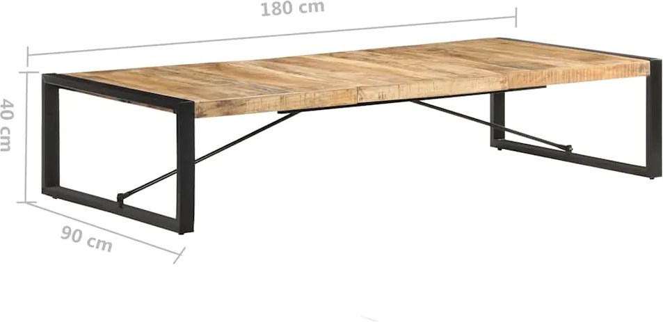 Konferenční stolek 180 x 90 x 40 cm hrubé mangovníkové dřevo 321588