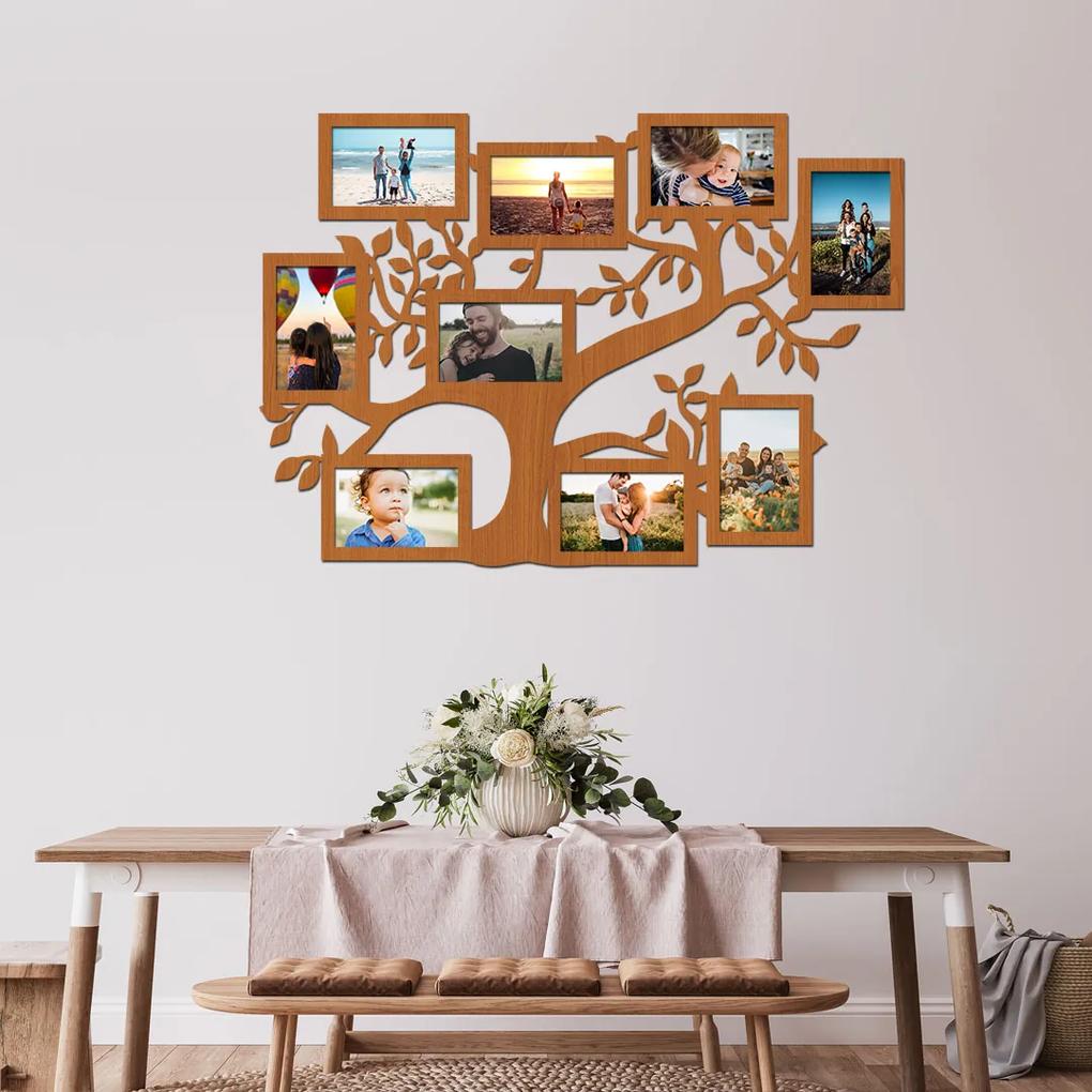 dřevo života Fotorámeček na zeď FAMILY Barevný vzor: Světlý dub, Velikost foto: 72x51