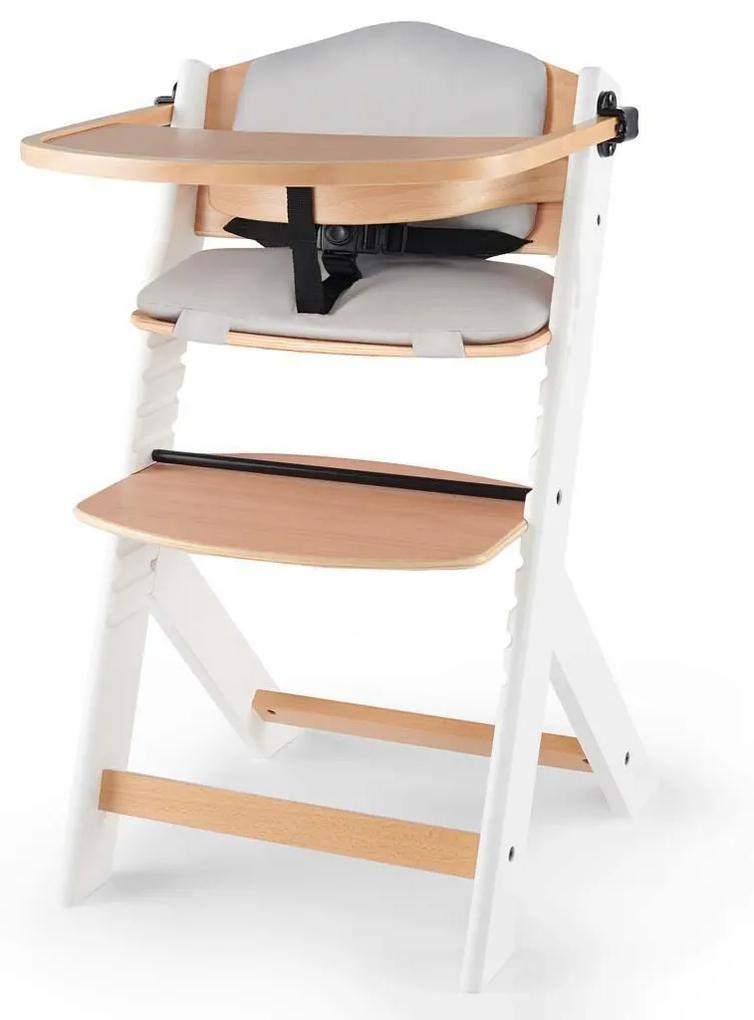 Kinderkraft Židlička jídelní Enock s polstrováním Premium White wooden