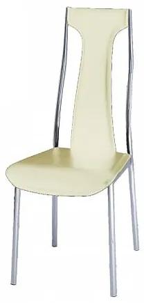 Židle, ekokůže béžová/chrom, RIA - IRIS