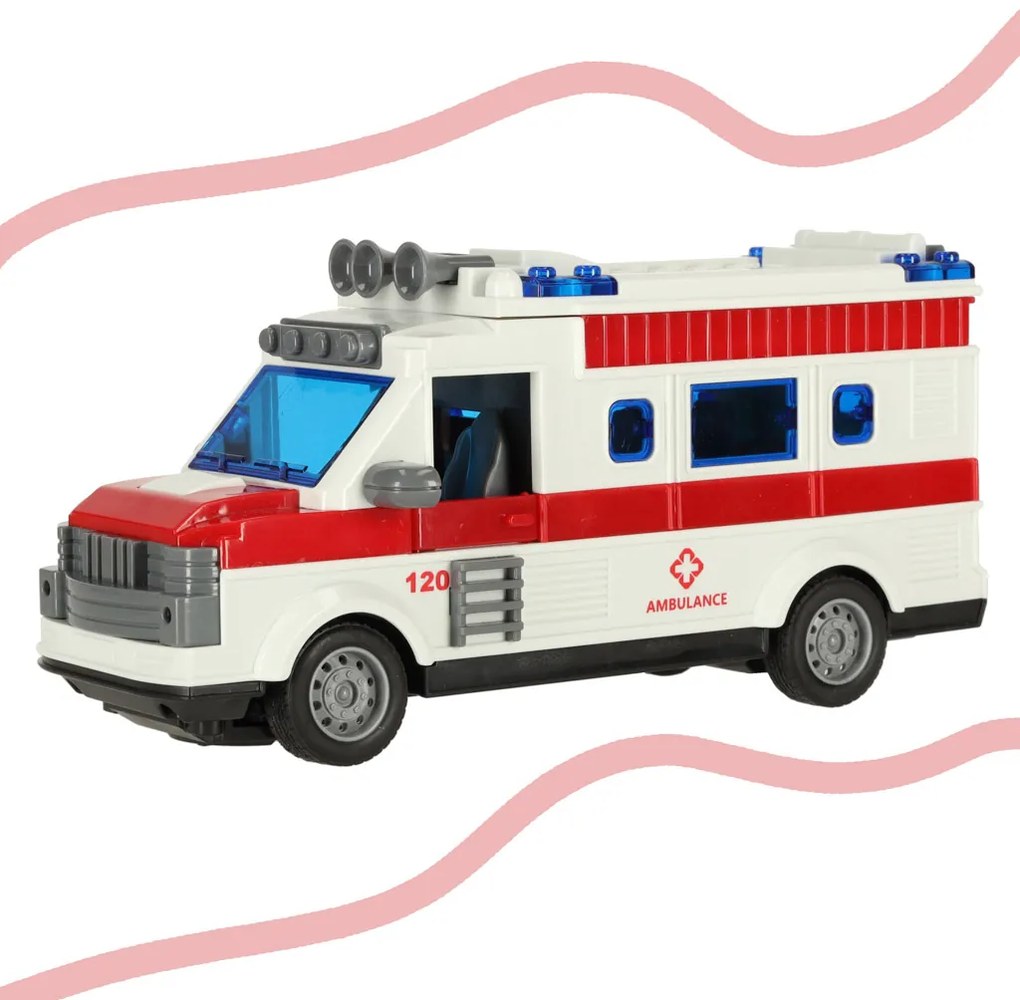 KIK KX4392 Dětská ambulance na dálkové ovládání světla zvuk 1:30