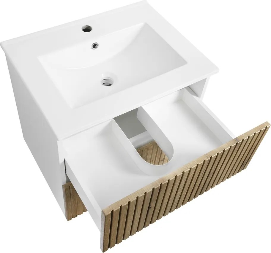 Aqualine Aqualine, PANEDA STRIP umyvadlová skříňka 59,5x55x45,2cm, dub emporio, PN360