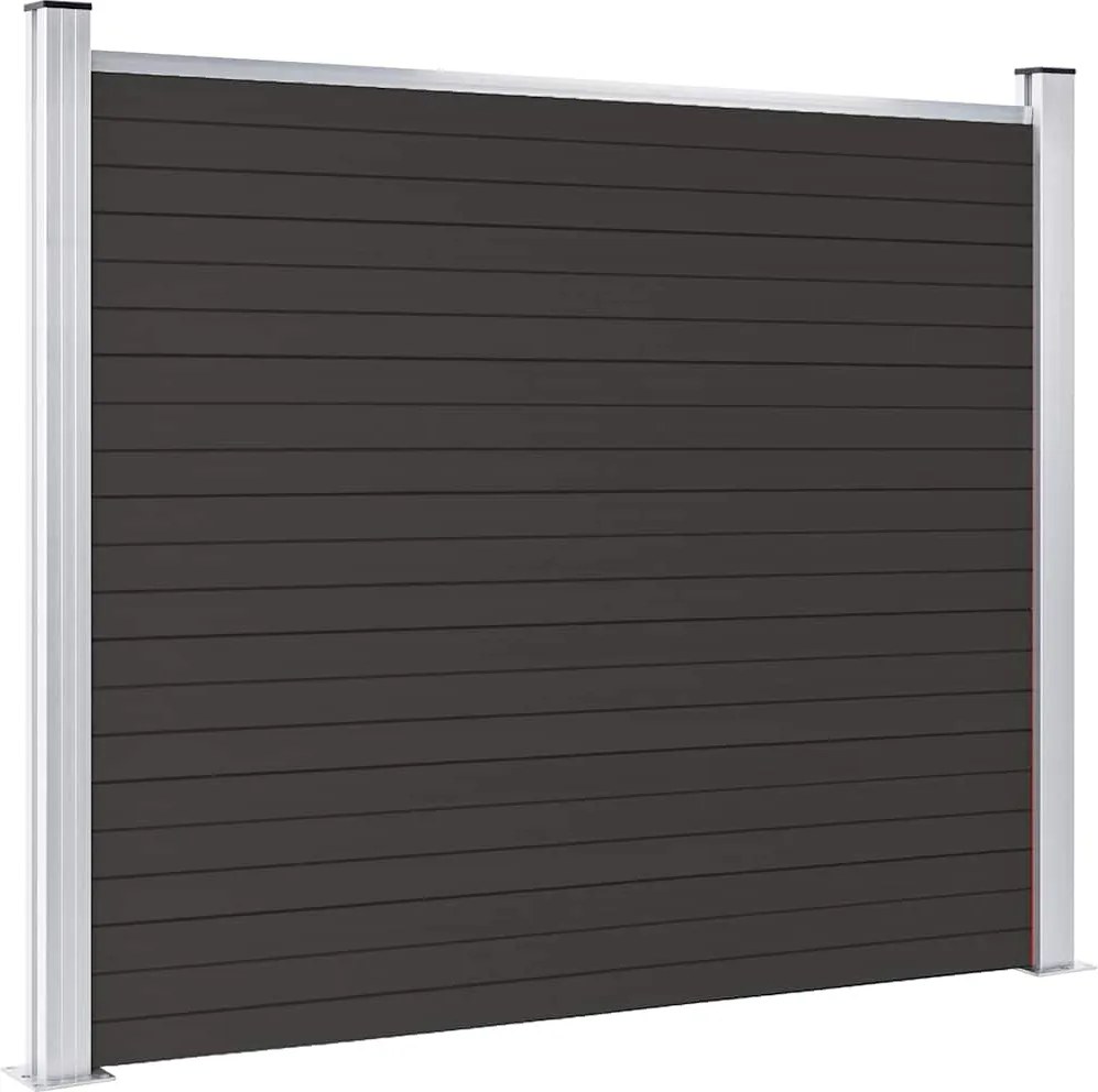 Plotový dílec WPC 180 x 146 cm černý 148984