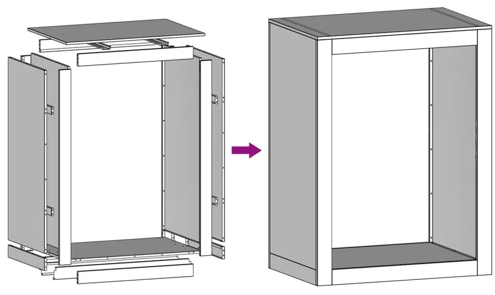 vidaXL Stojan na palivové dřevo 60x40x80 cm povětrnostně odolná ocel