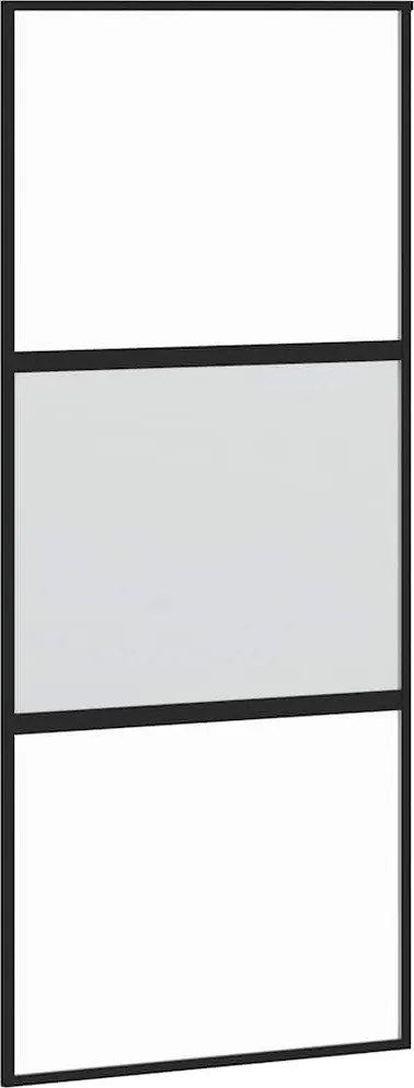 Posuvné dveře s kováním 90x205 cm tvrzeného sklo a hliník 3332951