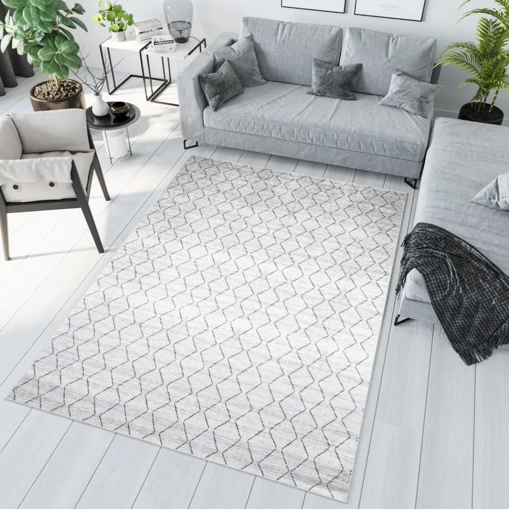 Světle šedý moderní koberec s jednoduchým vzorem Šířka: 80 cm | Délka: 150 cm