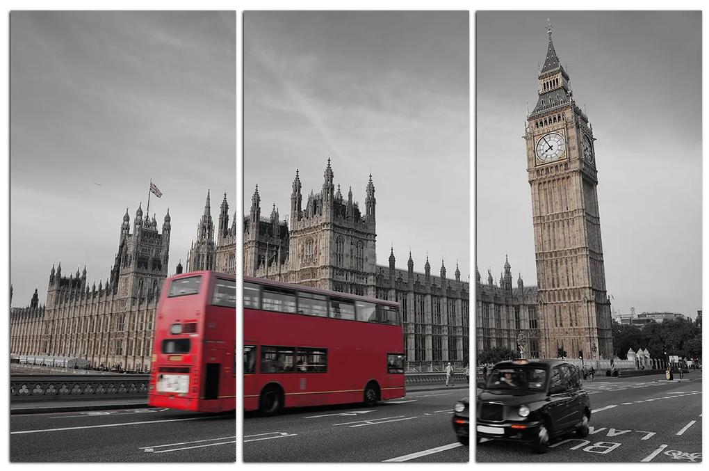 Obraz na plátně - Autobus v Londýně 131ČB (135x90 cm)