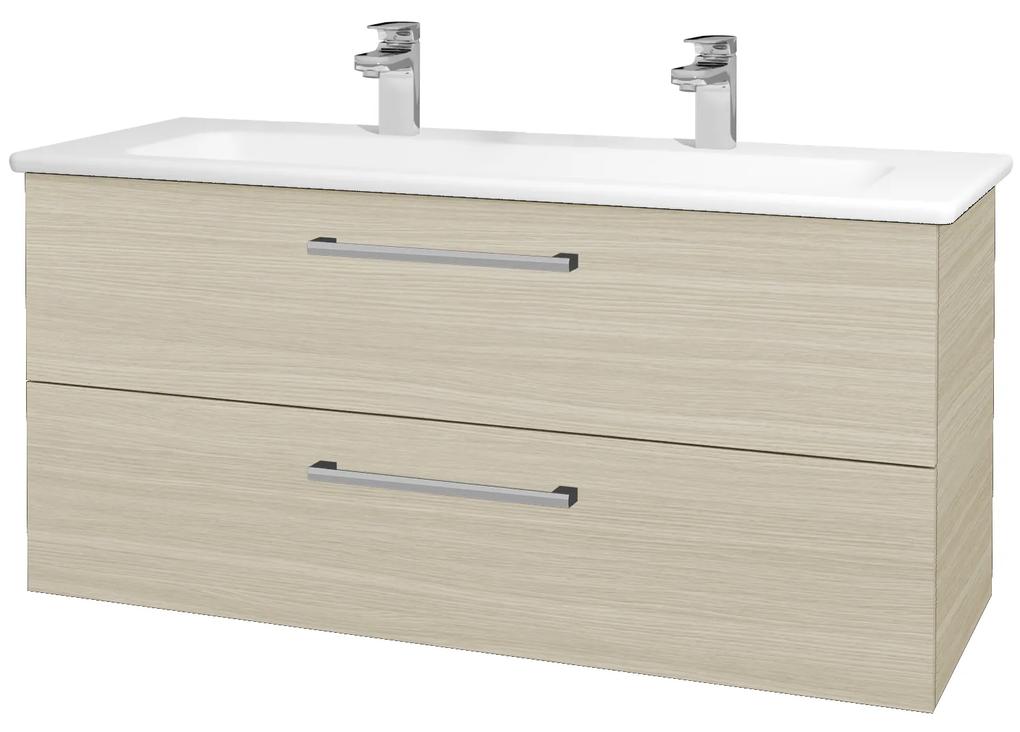 Dřevojas Koupelnová skříň GIO SZZ2 120 Varianta: N01 Bílá lesk / Úchytka T02 / D01 Beton