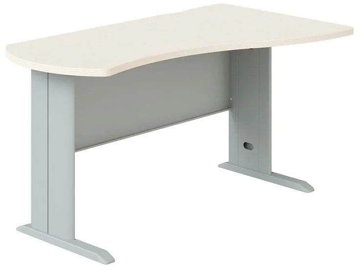 Lenza Rohový kancelářský stůl BERN, kovová podnož, pravý, bříza, délka 1600 mm