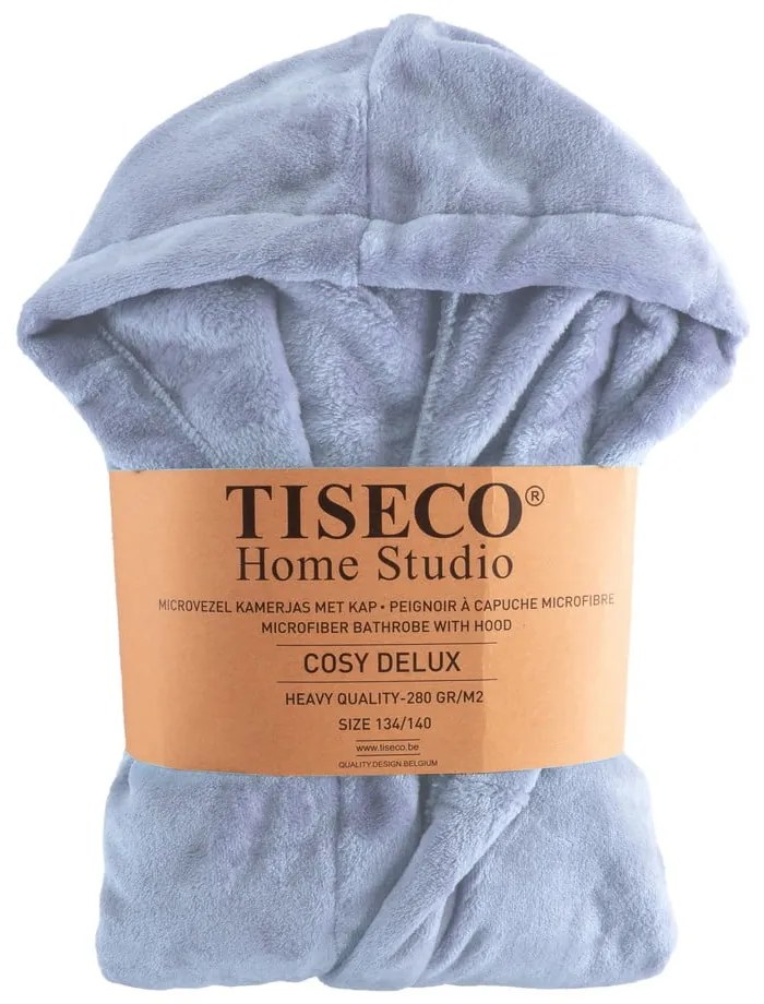 Modrý dětský župan z mikroplyše velikost 134-140 Delux – Tiseco Home Studio