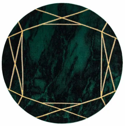 Koberec EMERALD exkluzivní 1022 kruh - glamour, marmur, geometrický zelený/zlatý