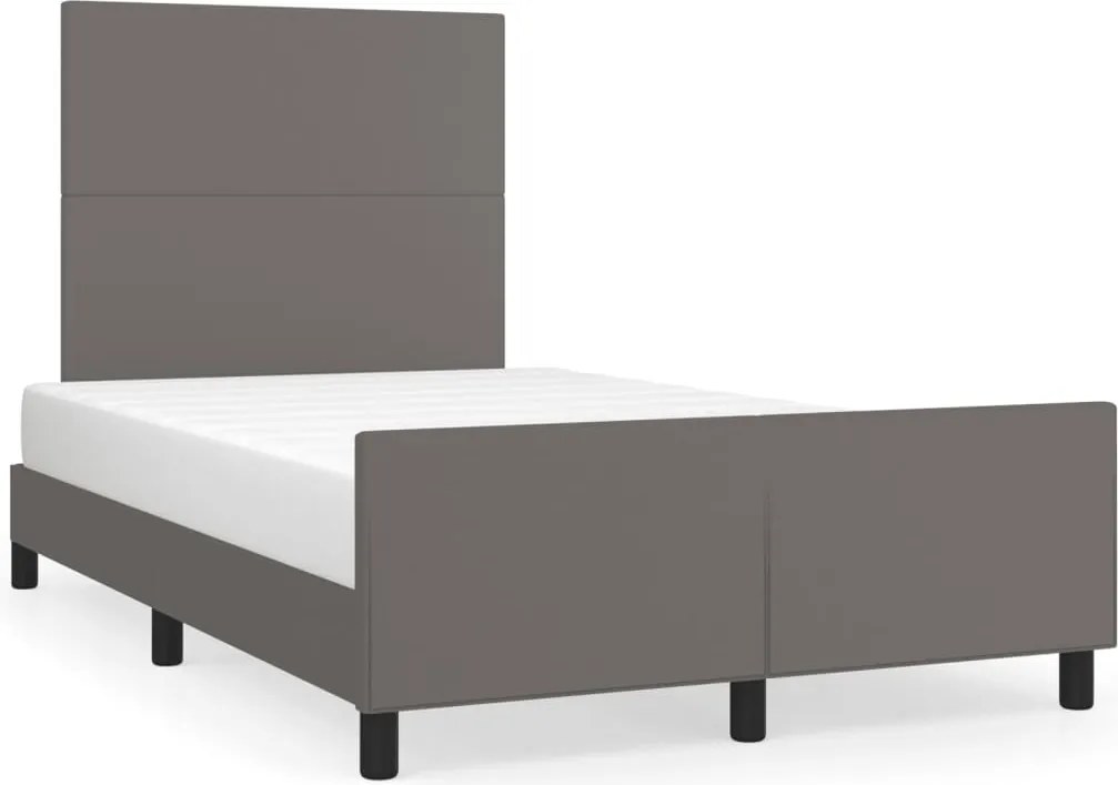 Rám postele bez matrace šedý 120x190 cm umělá kůže 3270552