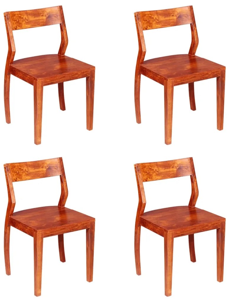 279137 vidaXL Jídelní židle 4 ks masivní akáciové dřevo sheesham