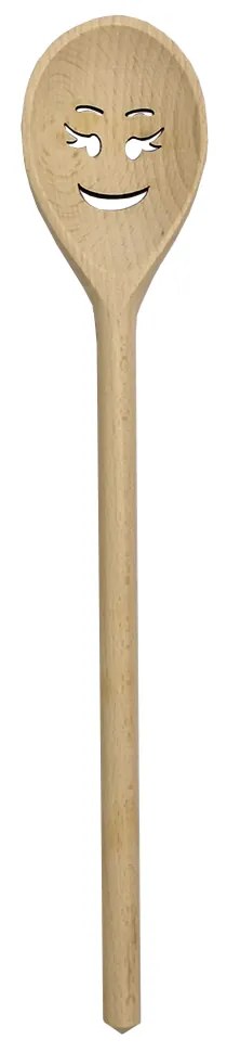 AMADEA Dřevěná vařečka s obličejem, masivní dřevo, délka 30 cm