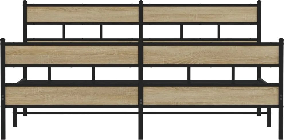 Kovový rám postele bez matrace dub sonoma 193 x 203 cm 3308474
