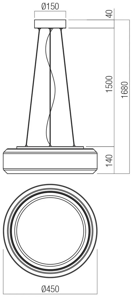Redo group Redo Solera, skleněné kouřové závěsné svítidlo, LED 36W 3000/4000K, průměr 45cm