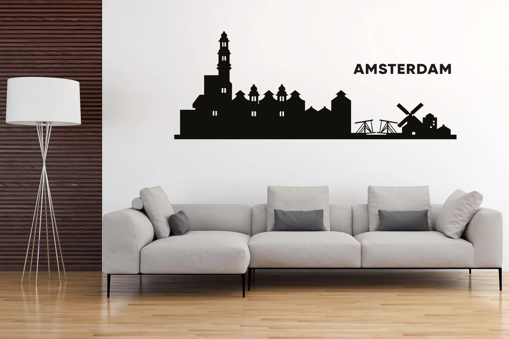 Lepy.cz Samolepka na zeď Amsterdam Velikost (šířka x výška): 61x160cm, Barevná varianta: Bílá
