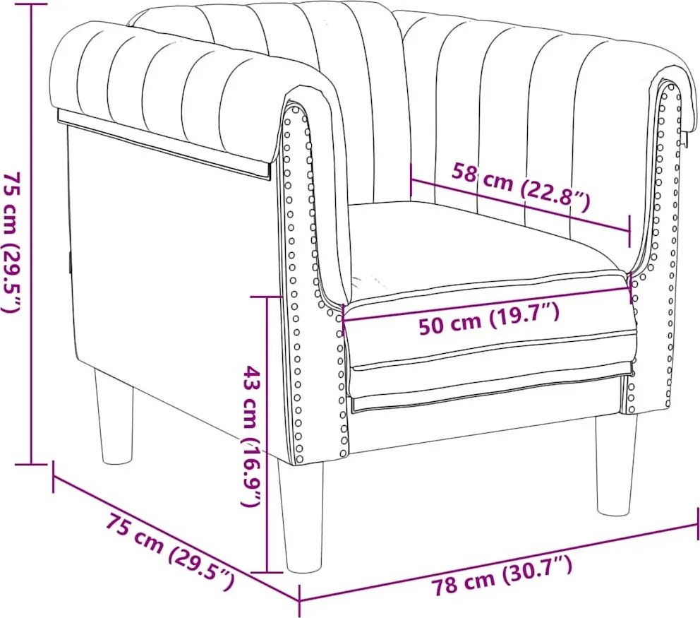vidaXL Křeslo samet [372574] Barva: Růžová