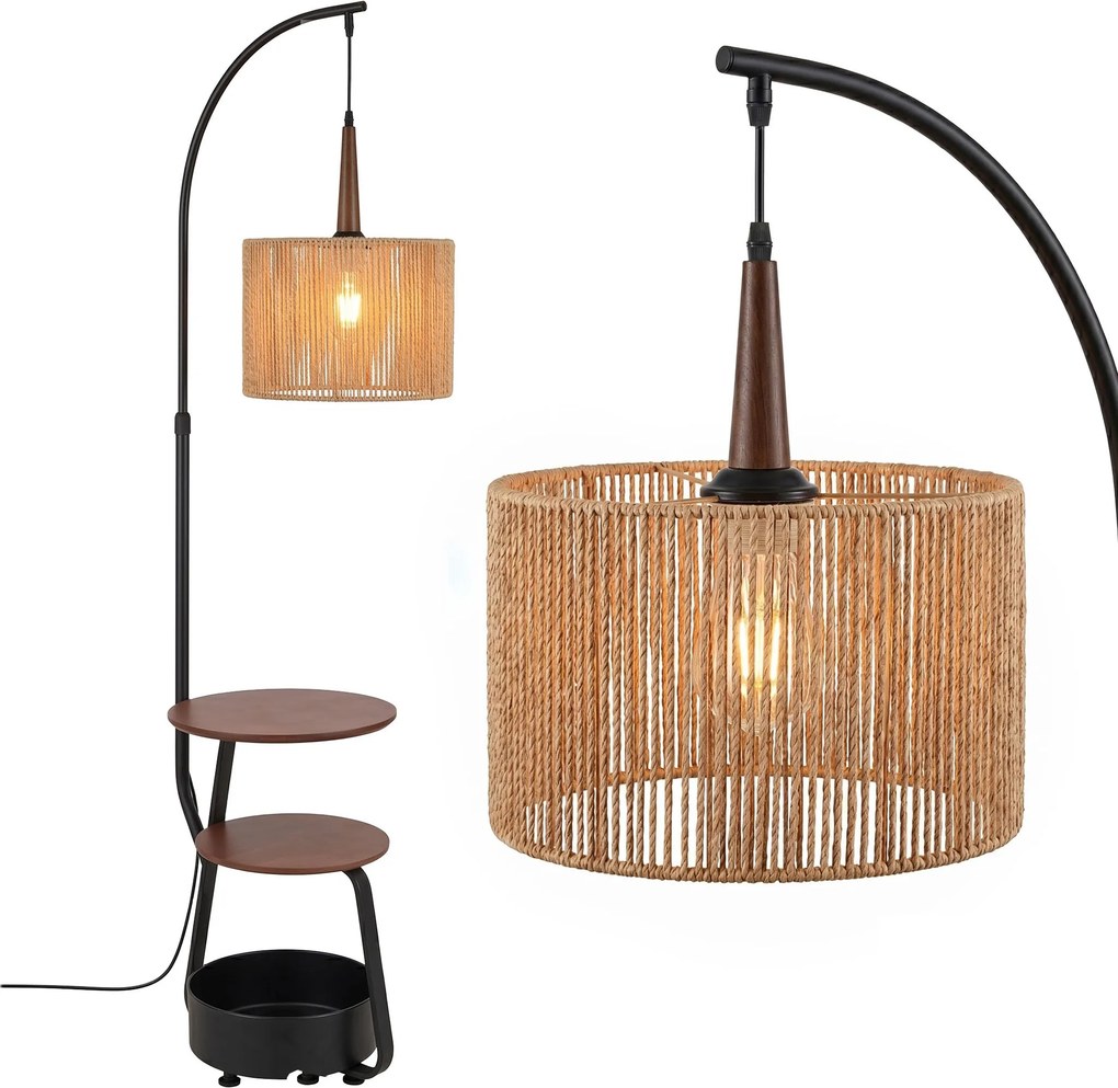 Toolight Toolight, stojací lampa, G156-1F, přírodní hnědá-černá, OSW-06413
