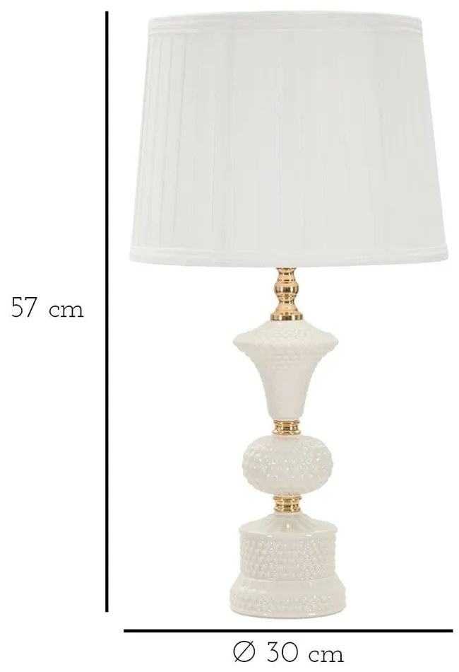 Bílá stolní lampa s textilním stínidlem (výška 57 cm) Caserta – Mauro Ferretti