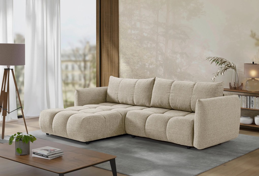 XXXLutz ROHOVÁ ROZKLÁDACÍ POHOVKA, plast, textil, kompozitní dřevo, cappuccino MID.YOU - Online Only sedačky - 000694010305