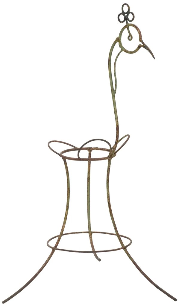 Sanu Babu Kovový stojan na květiny - páv, 60x60x106cm