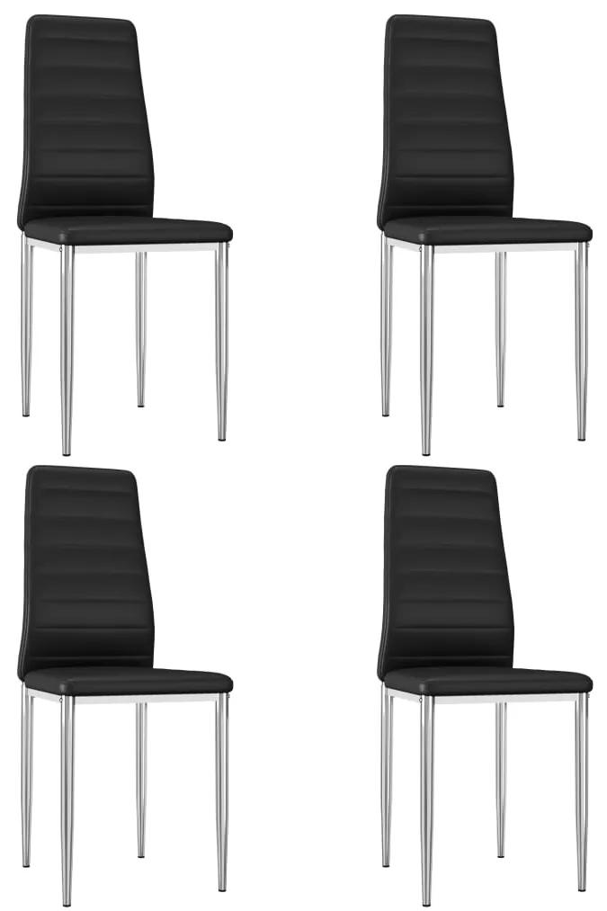 248278 vidaXL Jídelní židle 4 ks černé umělá kůže