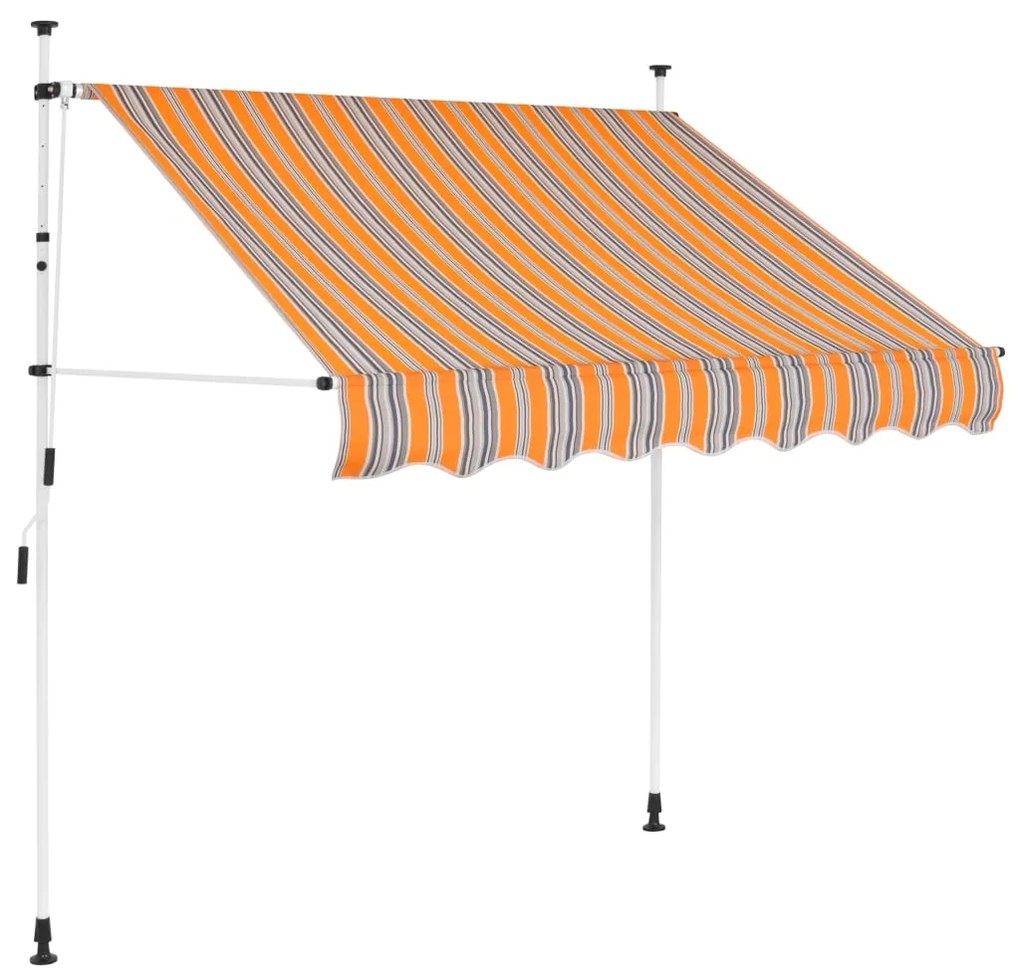 43225 vidaXL Ručně zatahovací markýza 150 cm žluto-modré pruhy