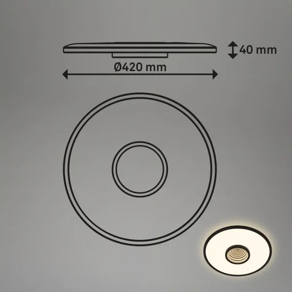 Briloner 3847015 - LED Stropní svítidlo TORO LED/18W/230V pr. 42 cm černá