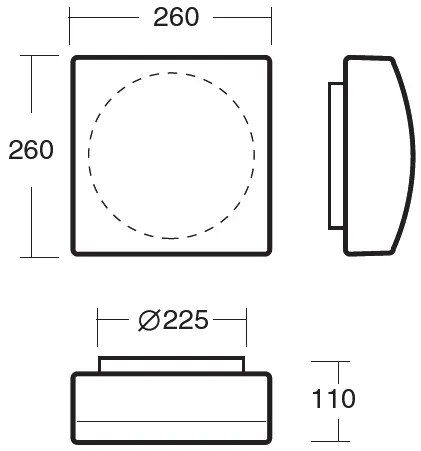 Osmont Lina 5, stropní/nástěnné svítidlo, 2x60W E27, opálové sklo, 26x26cm