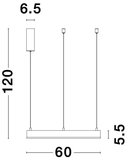 LED lustr Motif 60 bílé stmívatelné