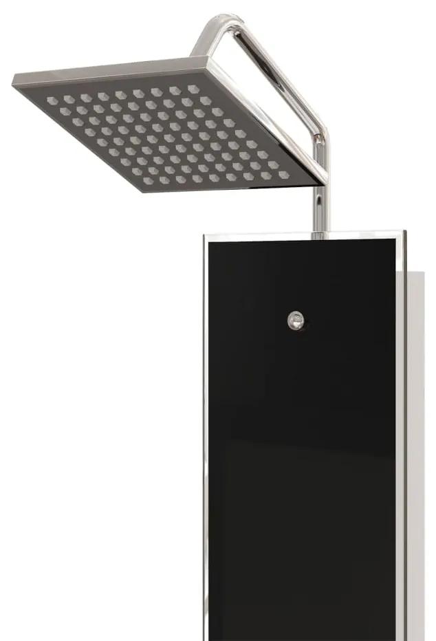 Sprchový panel set - nerezová ocel + sklo | černý