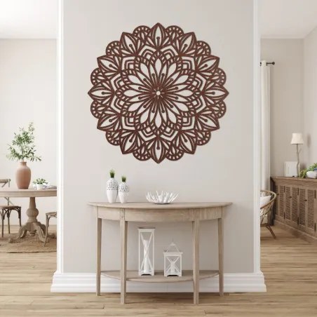 Dřevěná nástěnná dekorace mandala květina I SENTOP PR0252