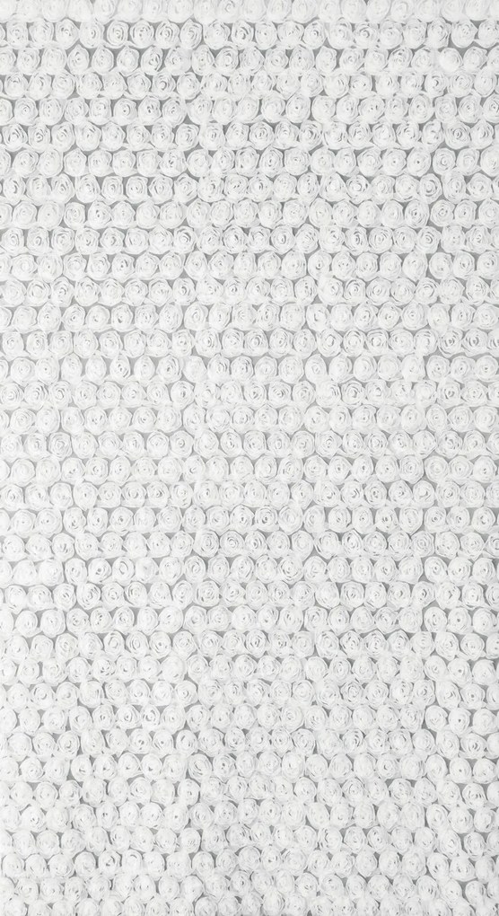 ZÁCLONA NA KROUŽCÍCH EVA MINGE ROSES1 140X250 CM BÍLÁ