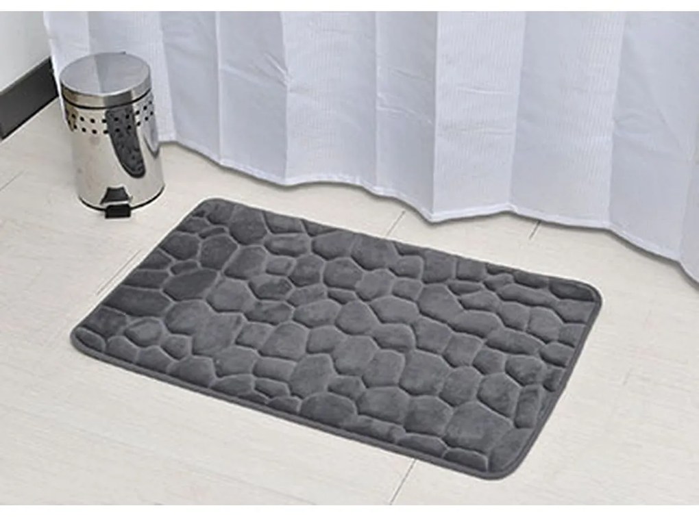 Předložka do koupelny Stones, 50x80 cm, grafitová
