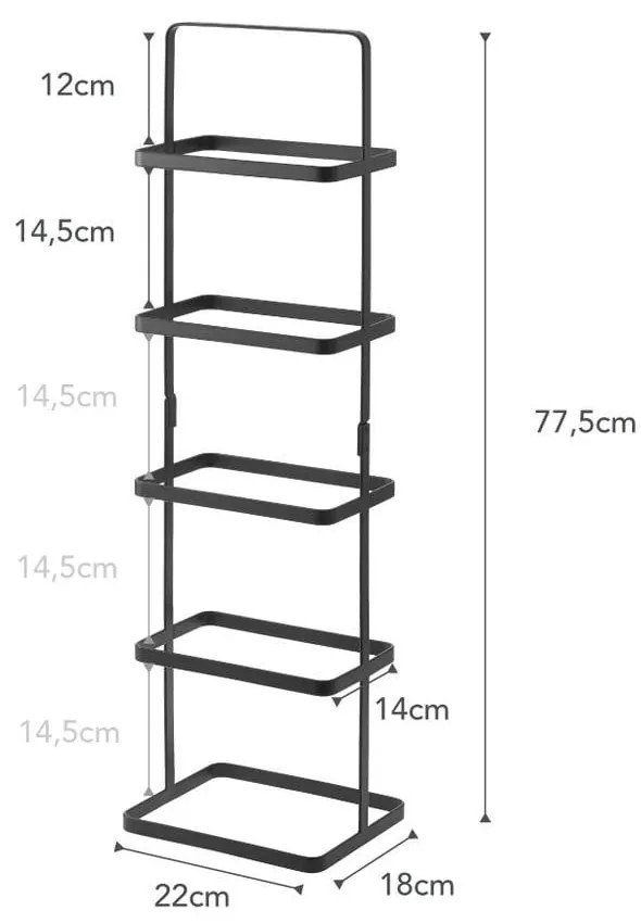 Černý vysoký stojan na boty YAMAZAKI Tower Shoe Rack