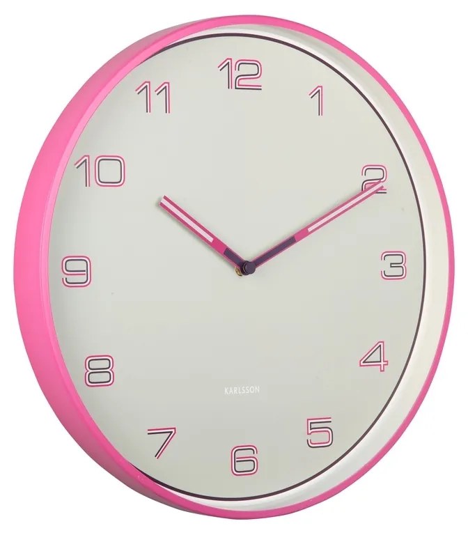 Karlsson 6013BP designové nástěnné hodiny růžová, pr.  40 cm