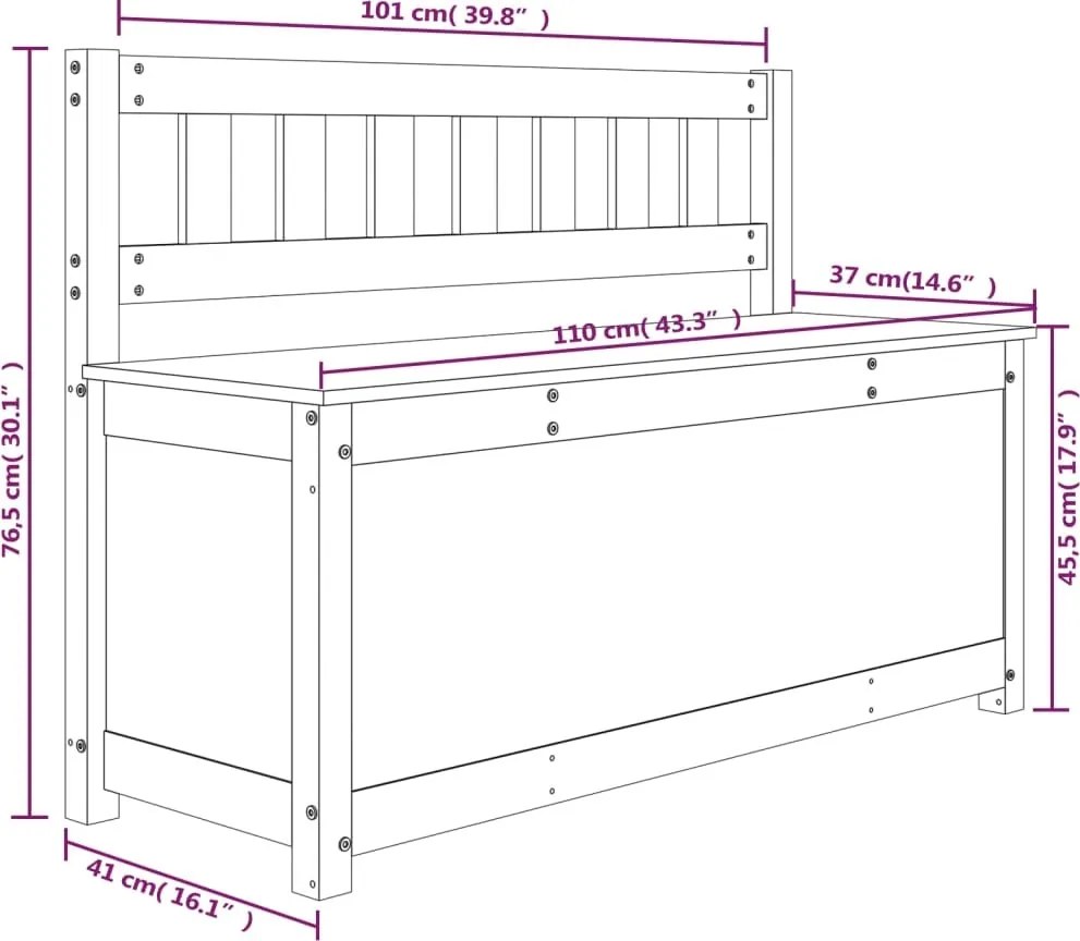 vidaXL Lavice 110 x 41 x 76,5 cm masivní borovice [823555] Barva: Černá