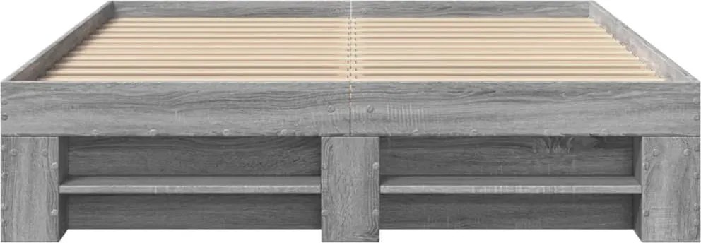 Rám postele šedý sonoma 140 x 190 cm kompozitní dřevo 3295504