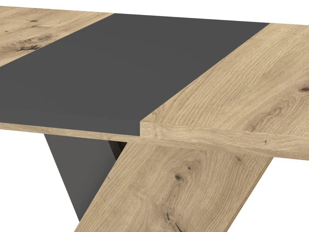 Kondela Jídelní rozkládací stůl, dub artisan/antracit, 140-180x85 cm, EXIL